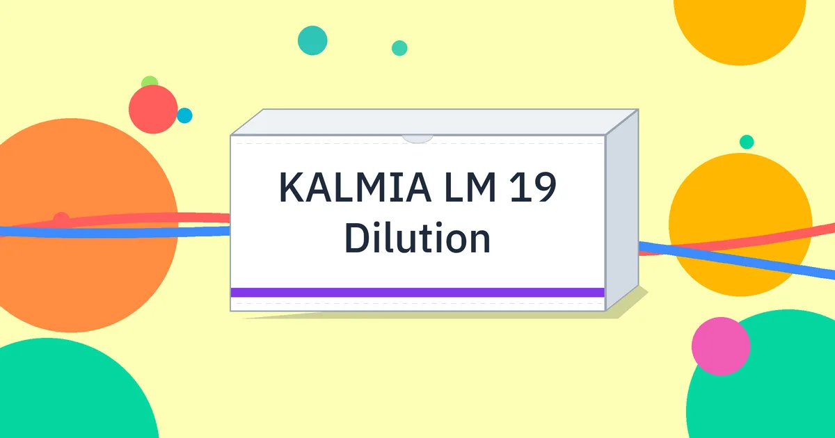 Symbolbild: Packung mit der Aufschrift KALMIA LM 19 Dilution (PZN 12927707) – Verfügbarkeit und Bezug in Apotheken in Frankfurt am Main