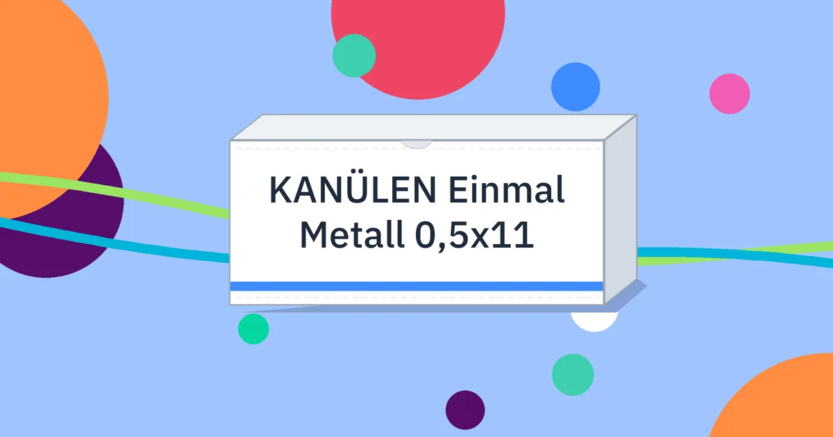 Symbolbild: Packung mit der Aufschrift KANÜLEN Einmal Metall 0,5x11 (PZN 01729602) – Verfügbarkeit und Bezug in Apotheken in Frankfurt am Main