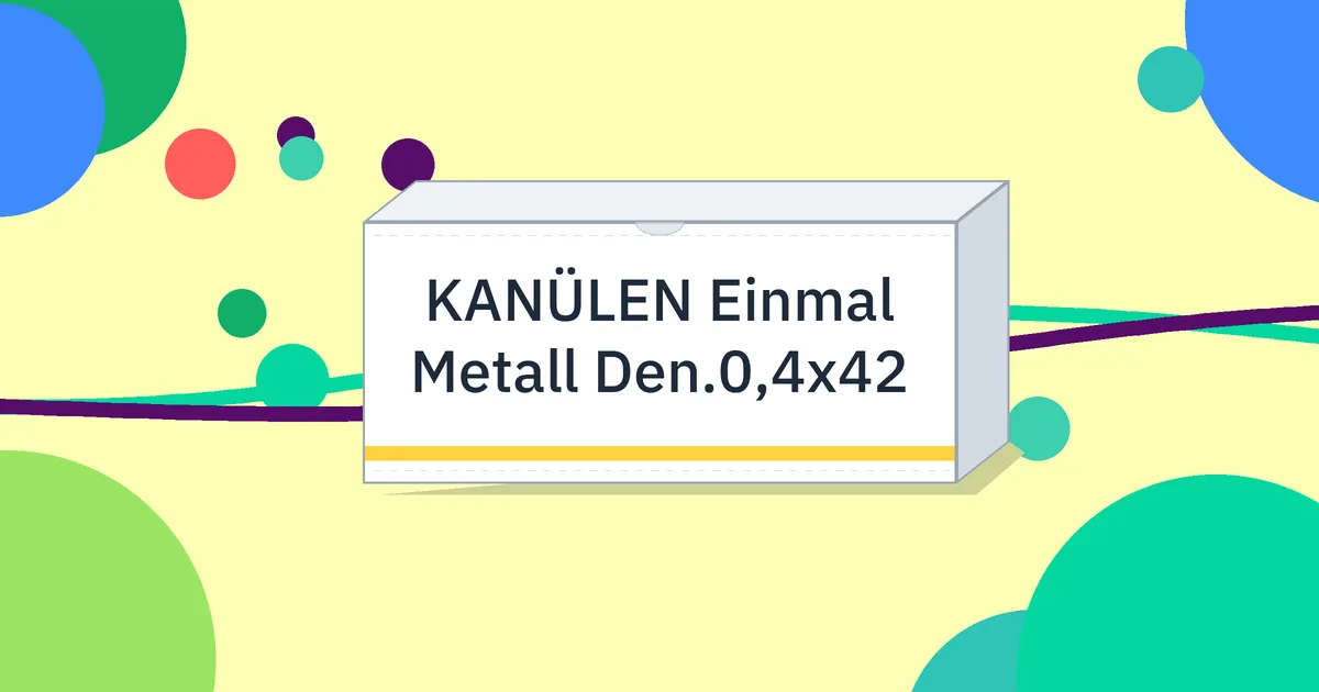 Symbolbild: Packung mit der Aufschrift KANÜLEN Einmal Metall Den.0,4x42 (PZN 02440039) – Verfügbarkeit und Bezug in Apotheken in Frankfurt am Main