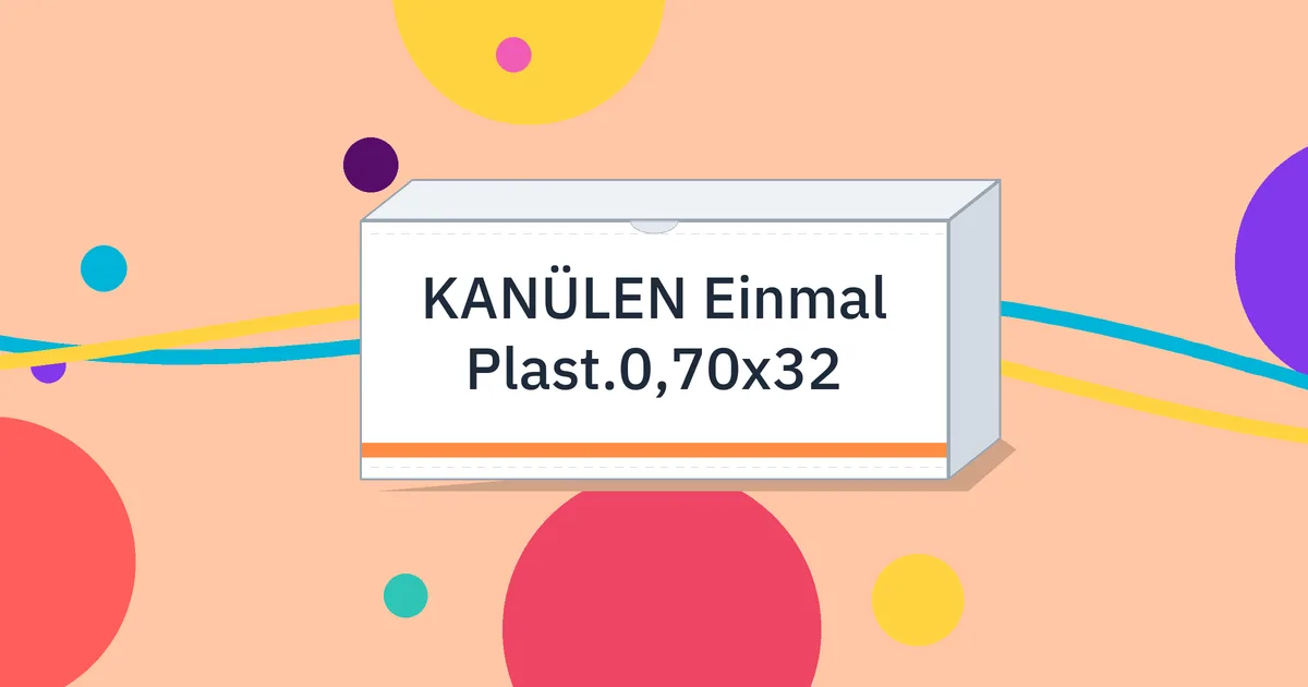 Symbolbild: Packung mit der Aufschrift KANÜLEN Einmal Plast.0,70x32 (PZN 01729045) – Verfügbarkeit und Bezug in Apotheken in Frankfurt am Main