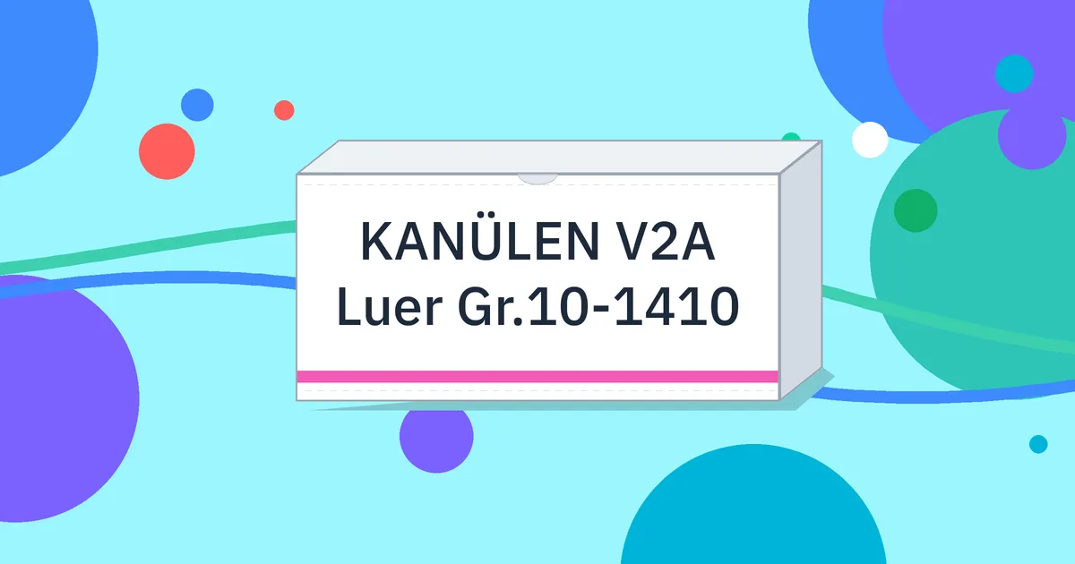 Symbolbild: Packung mit der Aufschrift KANÜLEN V2A Luer Gr.10-1410 (PZN 02439786) – Verfügbarkeit und Bezug in Apotheken in Frankfurt am Main