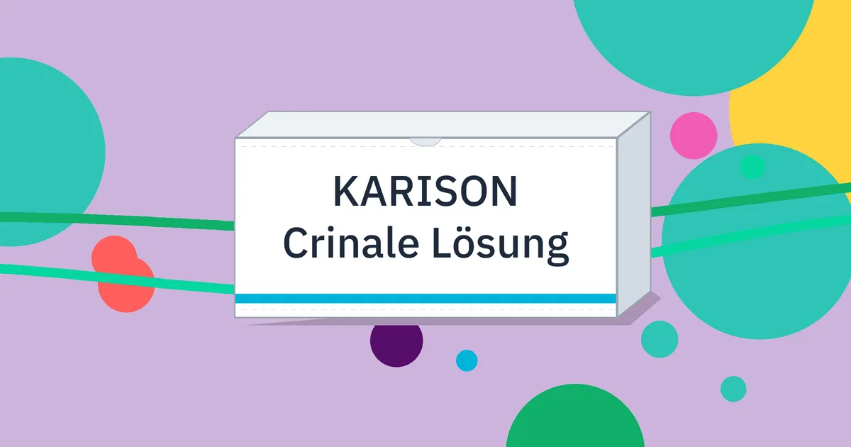 Symbolbild: Packung mit der Aufschrift KARISON Crinale Lösung (PZN 06978043) – Verfügbarkeit und Bezug in Apotheken in Frankfurt am Main