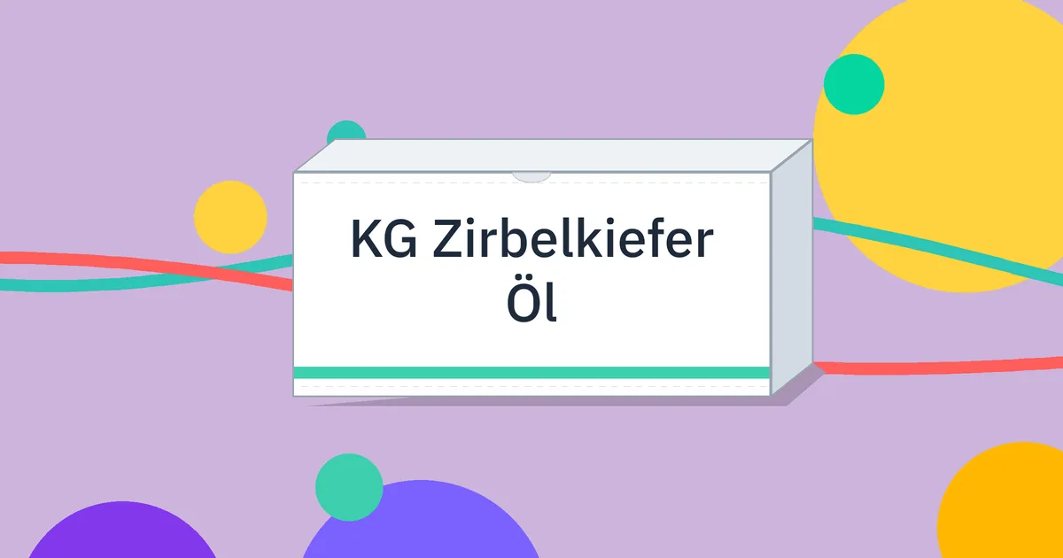 Symbolbild: Packung mit der Aufschrift KG Zirbelkiefer Öl (PZN 19169492) – Verfügbarkeit und Bezug in Apotheken in Frankfurt am Main