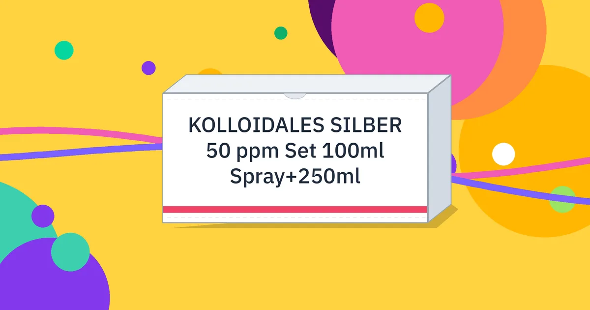 Symbolbild: Packung mit der Aufschrift KOLLOIDALES SILBER 50 ppm Set 100ml Spray+250ml (PZN 15736586) – Verfügbarkeit und Bezug in Apotheken in Frankfurt am Main