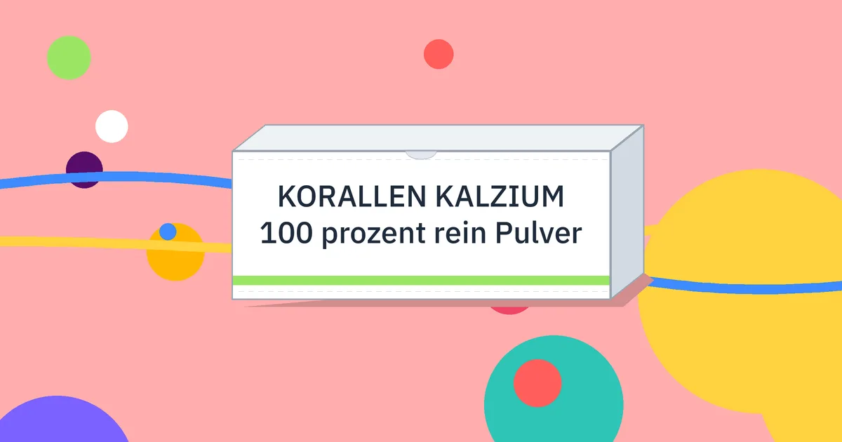 Symbolbild: Packung mit der Aufschrift KORALLEN KALZIUM 100 prozent rein Pulver (PZN 05978839) – Verfügbarkeit und Bezug in Apotheken in Frankfurt am Main