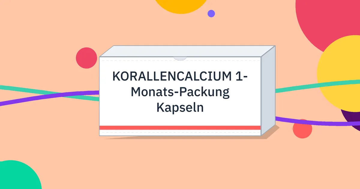 Symbolbild: Packung mit der Aufschrift KORALLENCALCIUM 1-Monats-Packung Kapseln (PZN 09941916) – Verfügbarkeit und Bezug in Apotheken in Frankfurt am Main