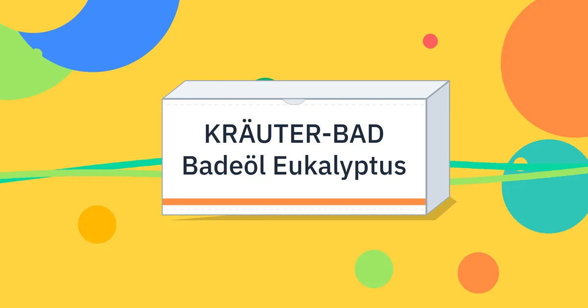 Symbolbild: Packung mit der Aufschrift KRÄUTER-BAD Badeöl Eukalyptus (PZN 14263051) – Verfügbarkeit und Bezug in Apotheken in Frankfurt am Main