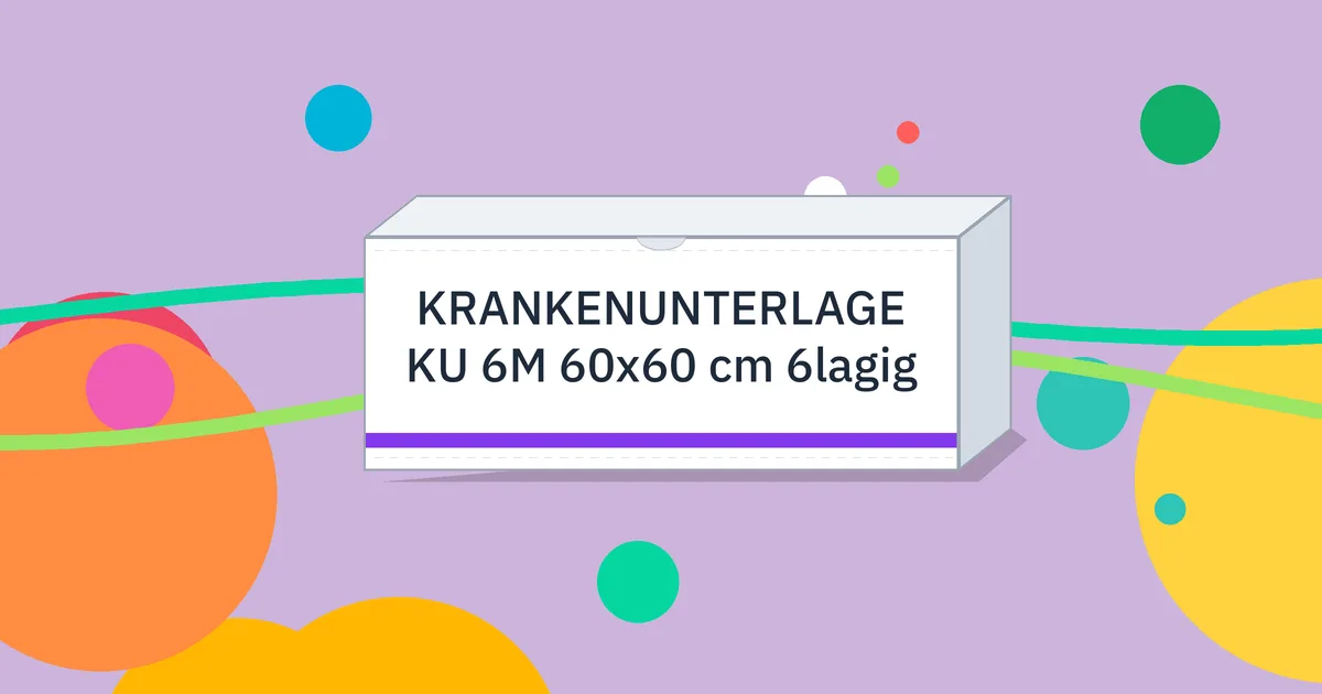 Symbolbild: Packung mit der Aufschrift KRANKENUNTERLAGE KU 6M 60x60 cm 6lagig (PZN 00166597) – Verfügbarkeit und Bezug in Apotheken in Frankfurt am Main
