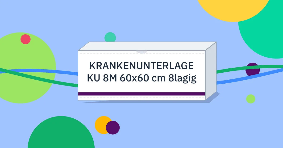 Symbolbild: Packung mit der Aufschrift KRANKENUNTERLAGE KU 8M 60x60 cm 8lagig (PZN 04239005) – Verfügbarkeit und Bezug in Apotheken in Frankfurt am Main