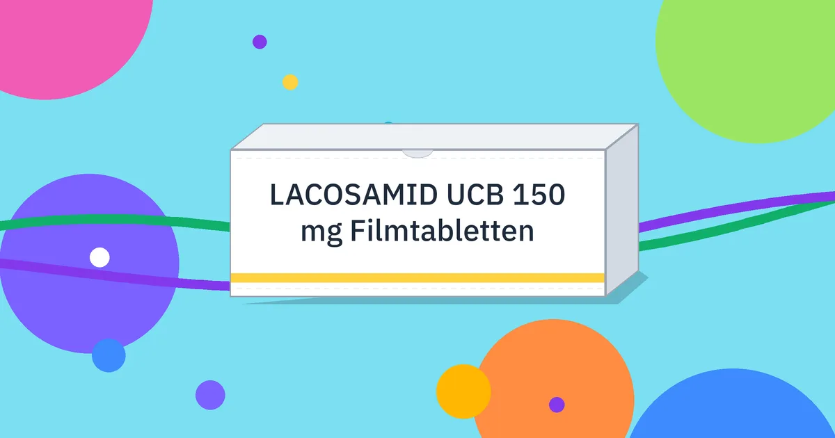 Symbolbild: Packung mit der Aufschrift LACOSAMID UCB 150 mg Filmtabletten (PZN 16031770) – Verfügbarkeit und Bezug in Apotheken in Frankfurt am Main