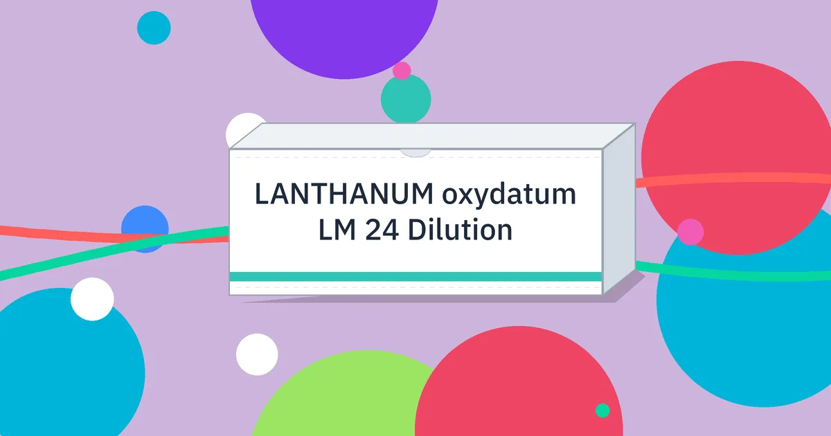 Symbolbild: Packung mit der Aufschrift LANTHANUM oxydatum LM 24 Dilution (PZN 13522355) – Verfügbarkeit und Bezug in Apotheken in Frankfurt am Main