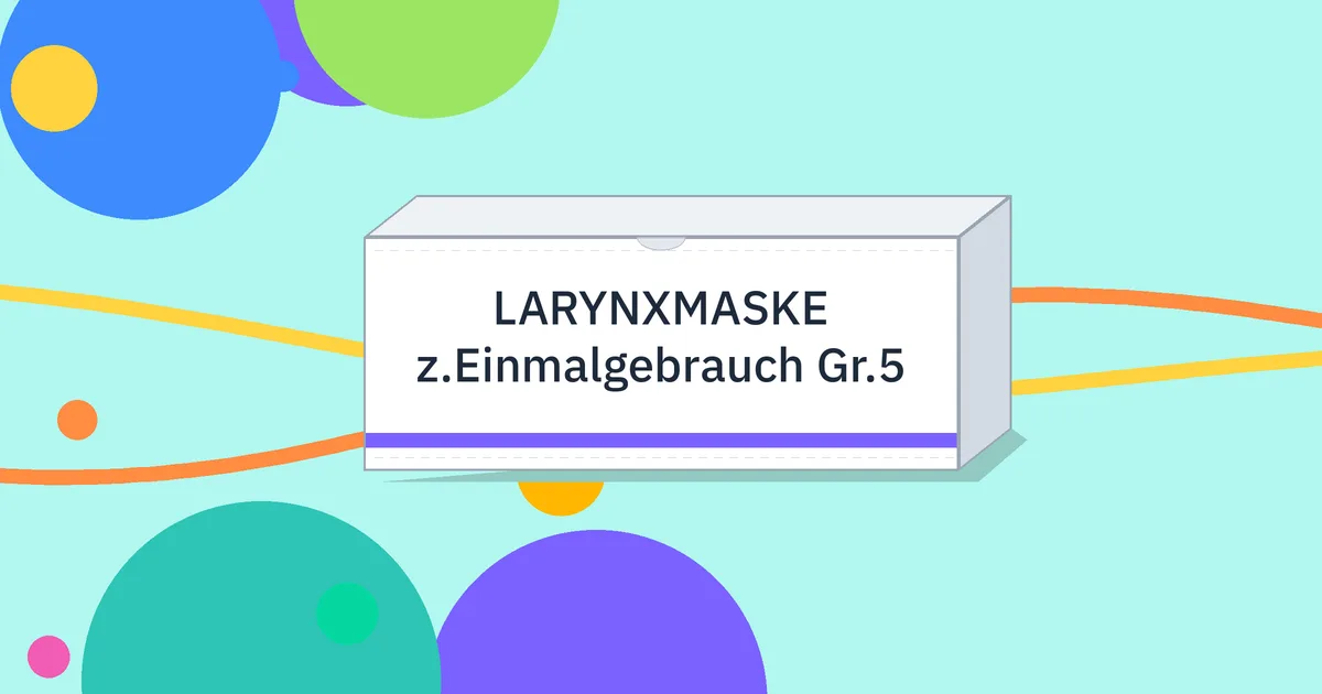 Symbolbild: Packung mit der Aufschrift LARYNXMASKE z.Einmalgebrauch Gr.5 (PZN 05749961) – Verfügbarkeit und Bezug in Apotheken in Frankfurt am Main