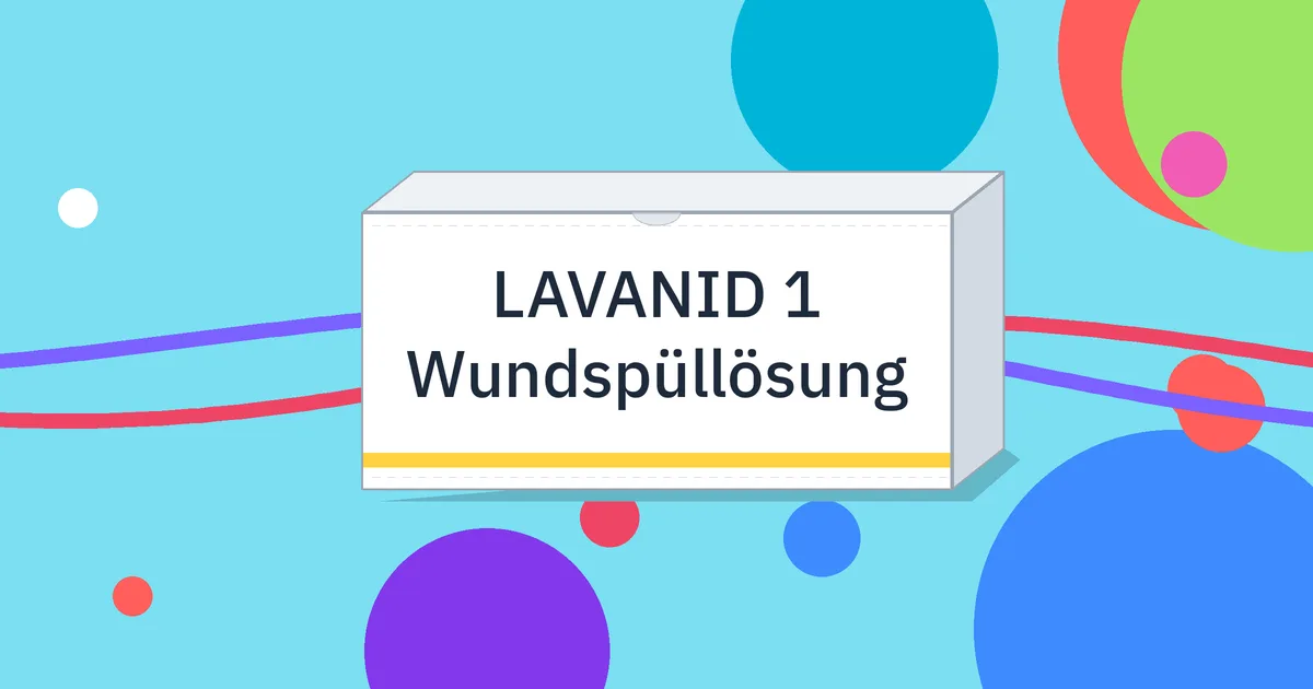 Symbolbild: Packung mit der Aufschrift LAVANID 1 Wundspüllösung (PZN 18669666) – Verfügbarkeit und Bezug in Apotheken in Frankfurt am Main