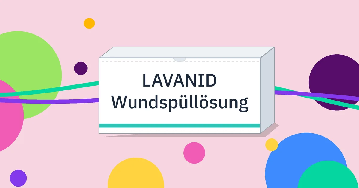 Symbolbild: Packung mit der Aufschrift LAVANID Wundspüllösung (PZN 18660576) – Verfügbarkeit und Bezug in Apotheken in Frankfurt am Main