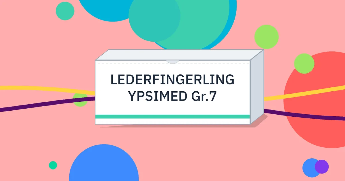 Symbolbild: Packung mit der Aufschrift LEDERFINGERLING YPSIMED Gr.7 (PZN 03879955) – Verfügbarkeit und Bezug in Apotheken in Frankfurt am Main