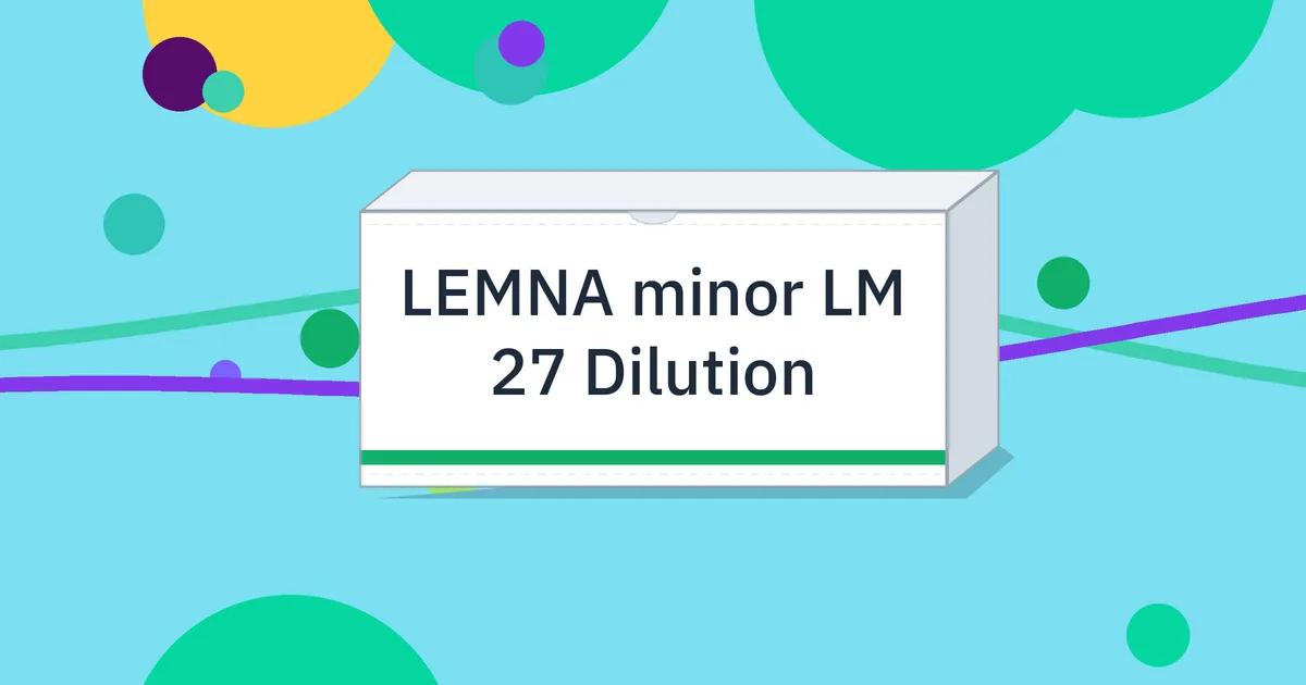 Symbolbild: Packung mit der Aufschrift LEMNA minor LM 27 Dilution (PZN 13525135) – Verfügbarkeit und Bezug in Apotheken in Frankfurt am Main