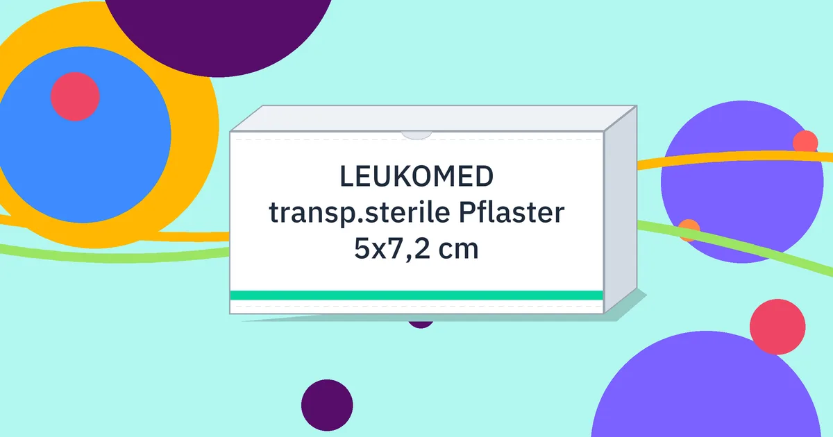 Symbolbild: Packung mit der Aufschrift LEUKOMED transp.sterile Pflaster 5x7,2 cm (PZN 09726833) – Verfügbarkeit und Bezug in Apotheken in Frankfurt am Main
