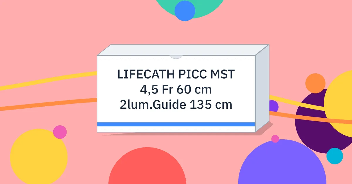 Symbolbild: Packung mit der Aufschrift LIFECATH PICC MST 4,5 Fr 60 cm 2lum.Guide 135 cm (PZN 16167498) – Verfügbarkeit und Bezug in Apotheken in Frankfurt am Main