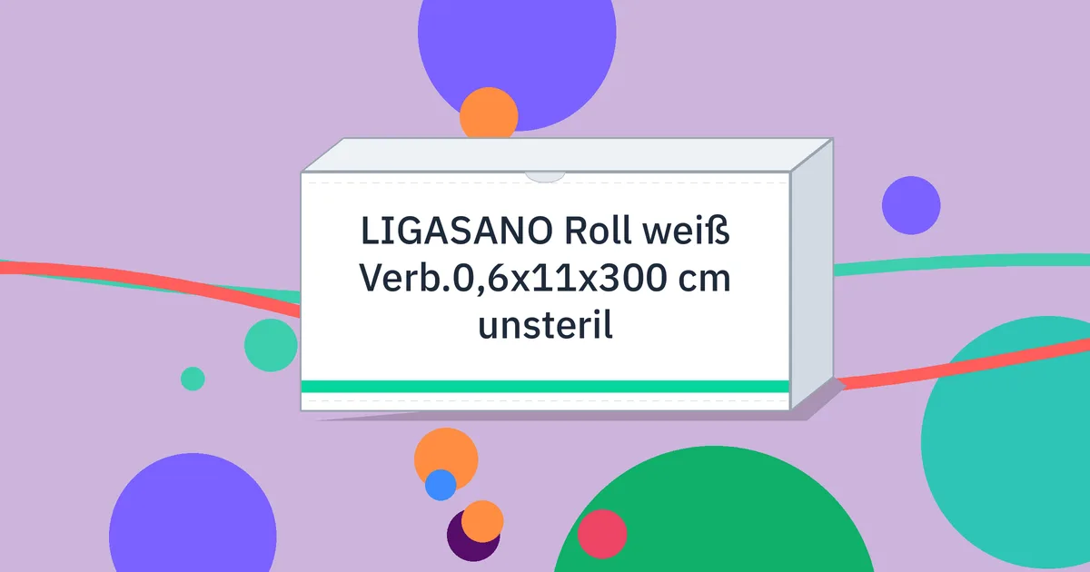 Symbolbild: Packung mit der Aufschrift LIGASANO Roll weiß Verb.0,6x11x300 cm unsteril (PZN 17251172) – Verfügbarkeit und Bezug in Apotheken in Frankfurt am Main