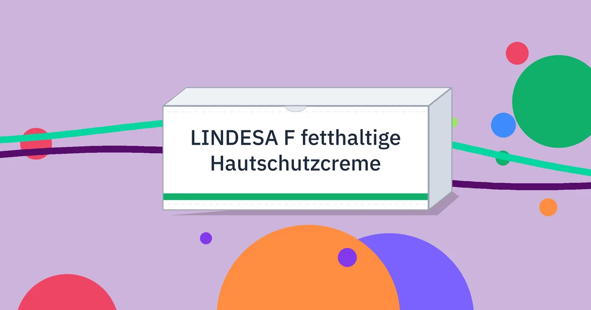 Symbolbild: Packung mit der Aufschrift LINDESA F fetthaltige Hautschutzcreme (PZN 06569474) – Verfügbarkeit und Bezug in Apotheken in Frankfurt am Main