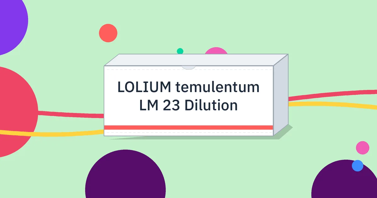 Symbolbild: Packung mit der Aufschrift LOLIUM temulentum LM 23 Dilution (PZN 13535381) – Verfügbarkeit und Bezug in Apotheken in Frankfurt am Main