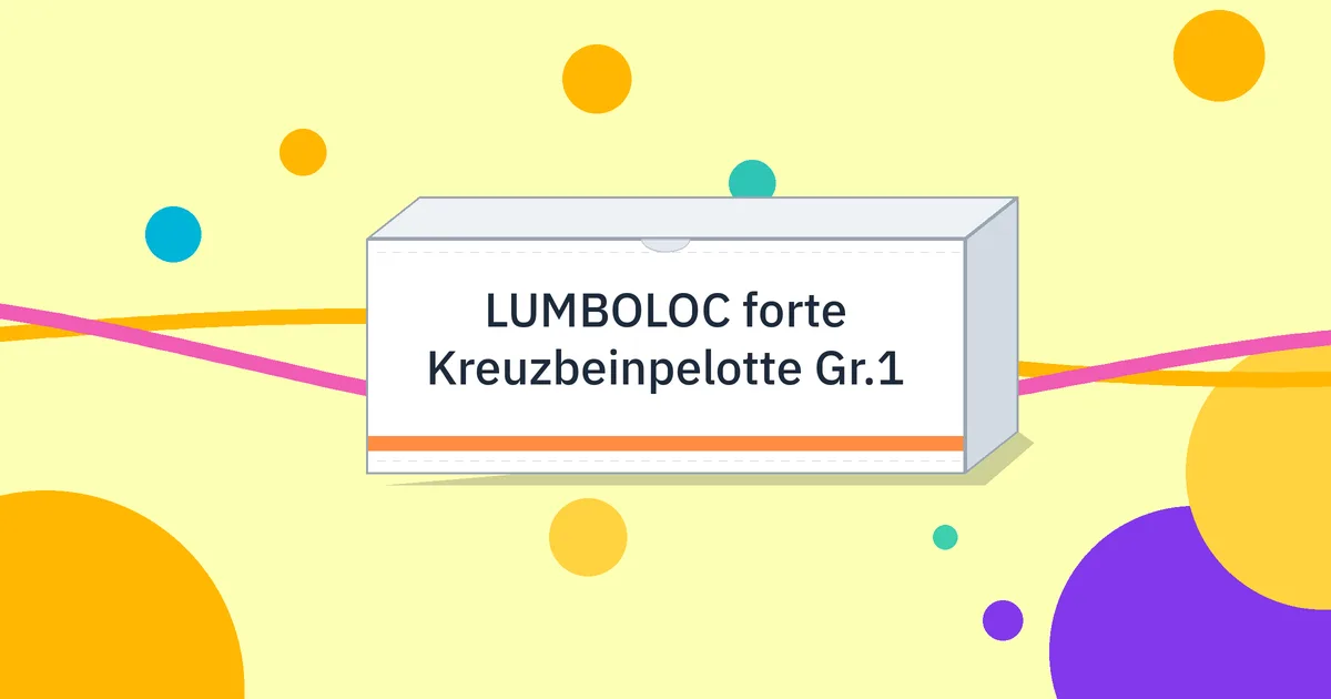 Symbolbild: Packung mit der Aufschrift LUMBOLOC forte Kreuzbeinpelotte Gr.1 (PZN 05368874) – Verfügbarkeit und Bezug in Apotheken in Frankfurt am Main
