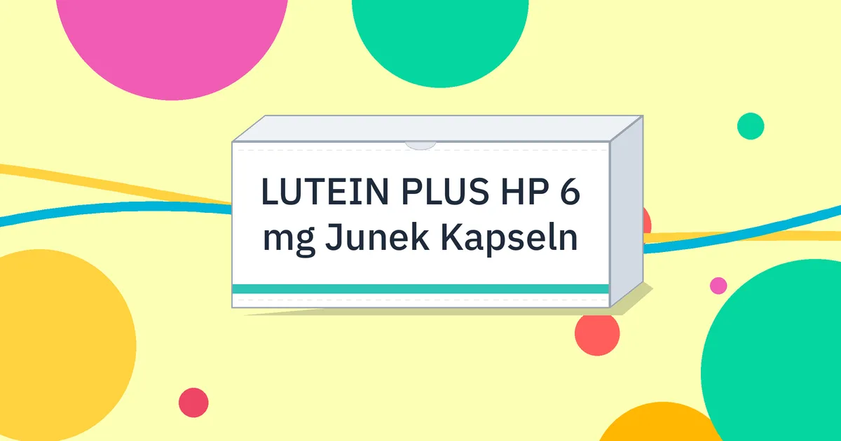 Symbolbild: Packung mit der Aufschrift LUTEIN PLUS HP 6 mg Junek Kapseln (PZN 00137383) – Verfügbarkeit und Bezug in Apotheken in Frankfurt am Main