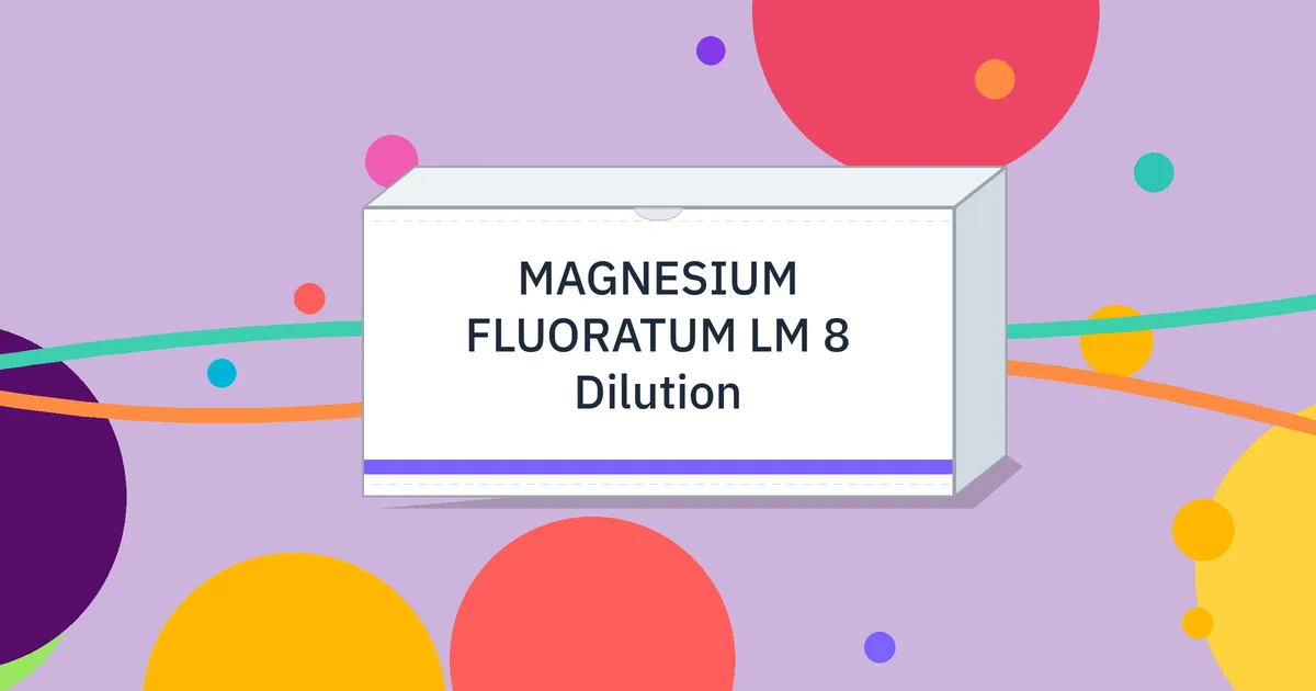 Symbolbild: Packung mit der Aufschrift MAGNESIUM FLUORATUM LM 8 Dilution (PZN 12937396) – Verfügbarkeit und Bezug in Apotheken in Frankfurt am Main