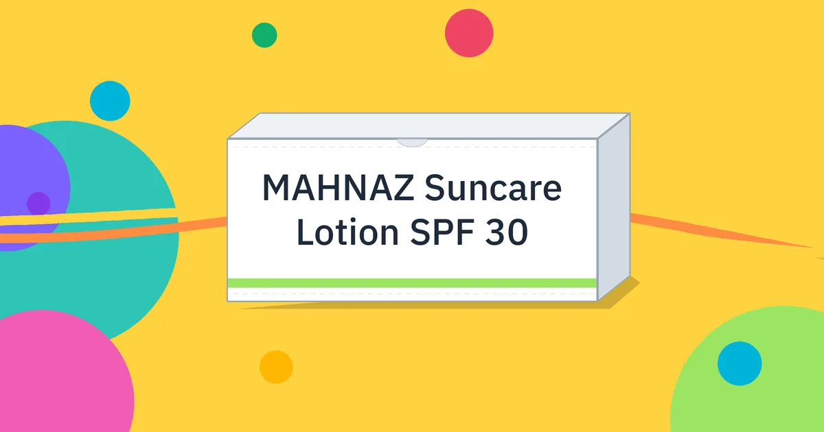Symbolbild: Packung mit der Aufschrift MAHNAZ Suncare Lotion SPF 30 (PZN 10032780) – Verfügbarkeit und Bezug in Apotheken in Frankfurt am Main