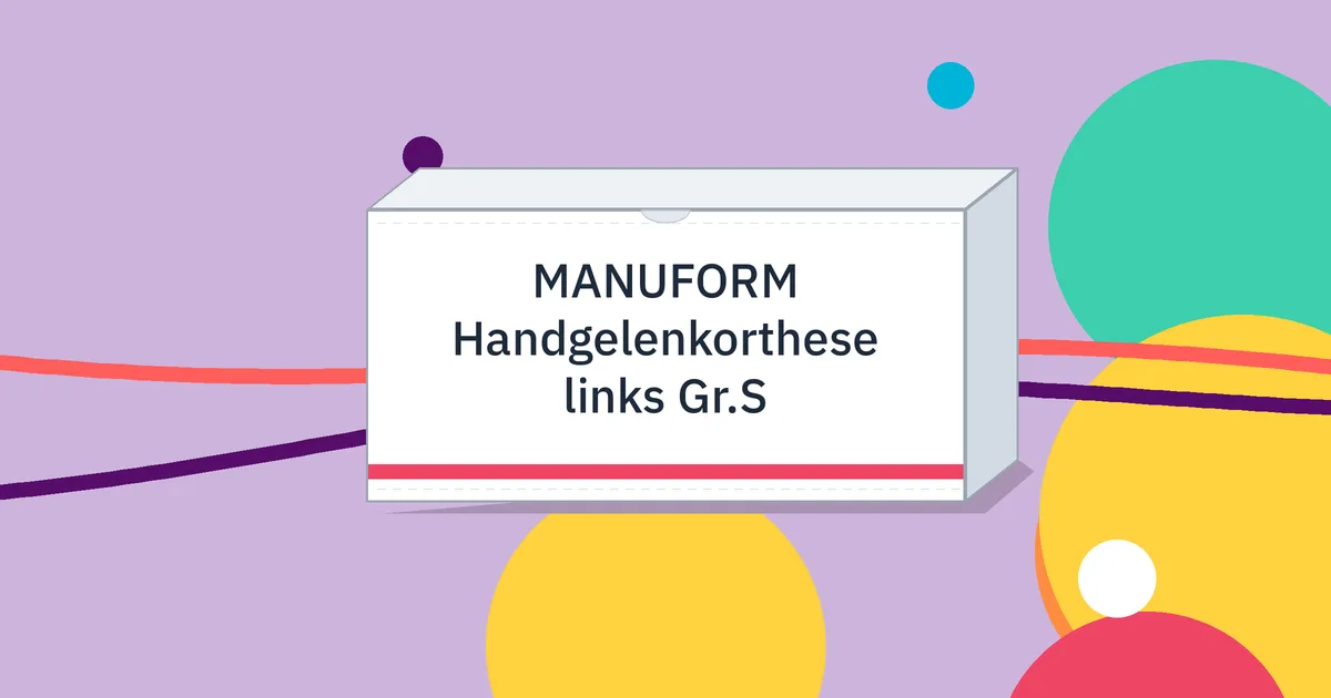 Symbolbild: Packung mit der Aufschrift MANUFORM Handgelenkorthese links Gr.S (PZN 15608463) – Verfügbarkeit und Bezug in Apotheken in Frankfurt am Main
