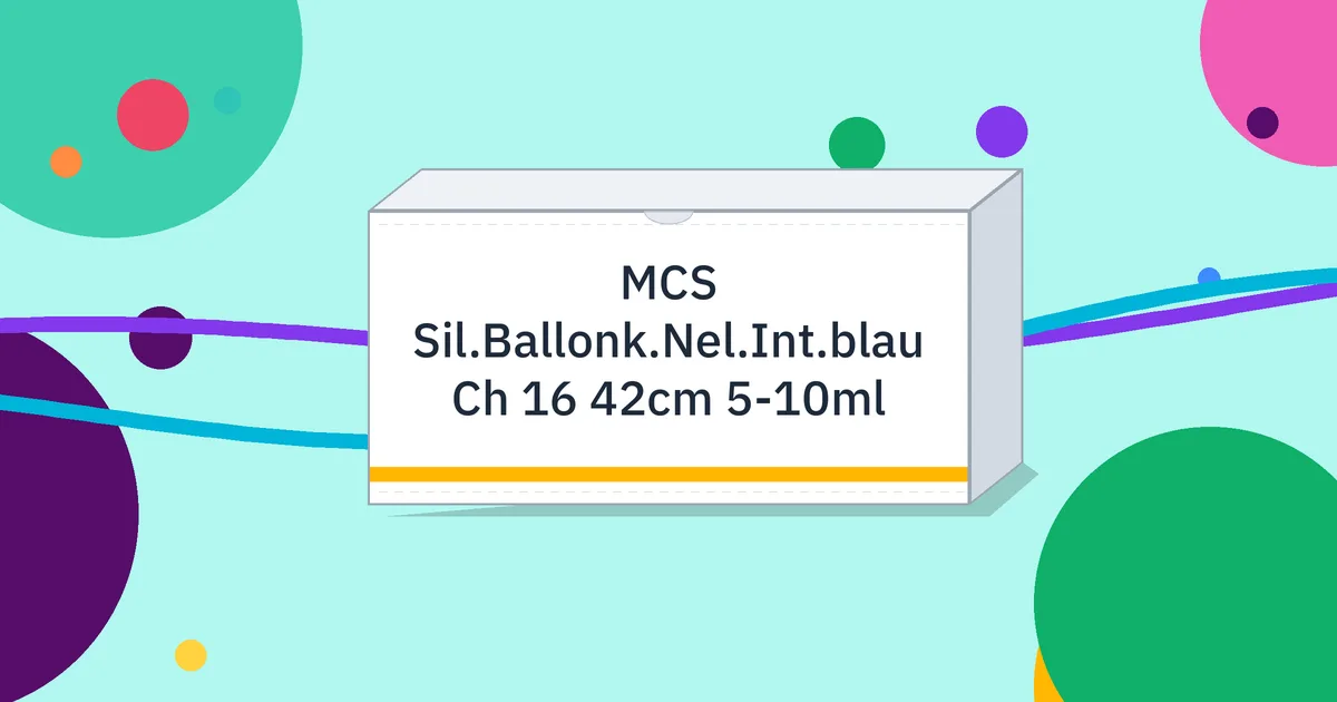 Symbolbild: Packung mit der Aufschrift MCS Sil.Ballonk.Nel.Int.blau Ch 16 42cm 5-10ml (PZN 04800074) – Verfügbarkeit und Bezug in Apotheken in Frankfurt am Main