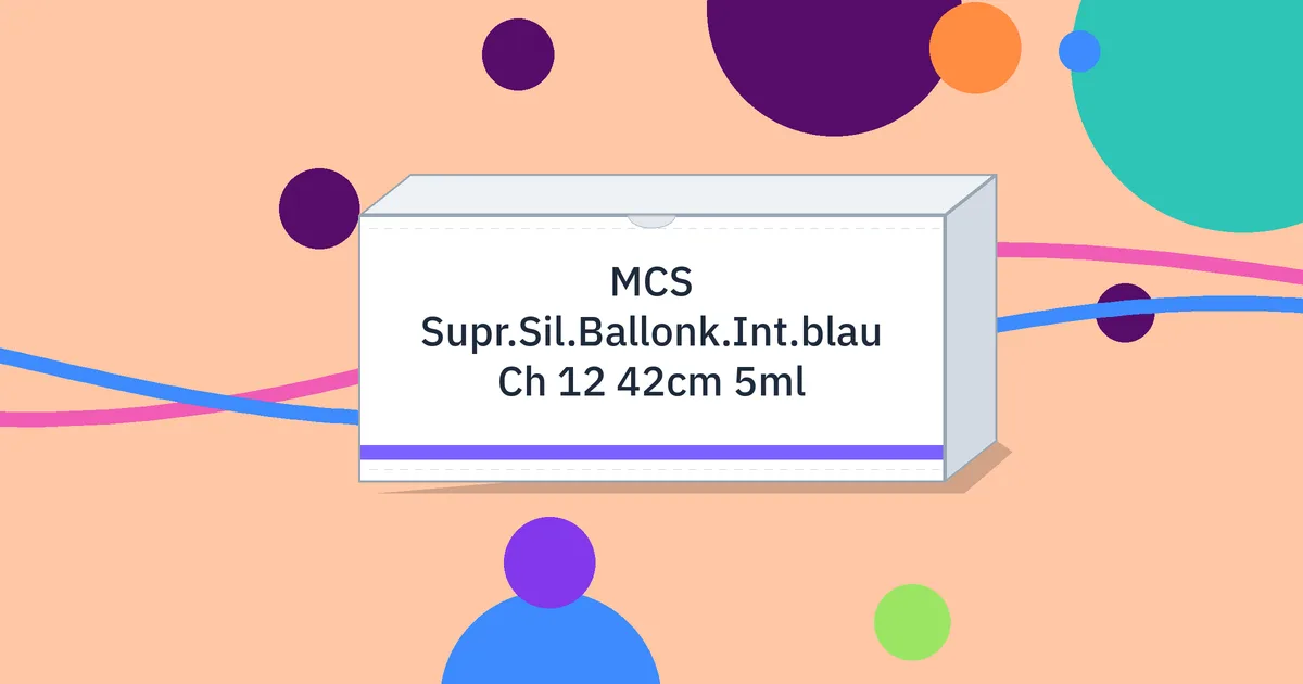 Symbolbild: Packung mit der Aufschrift MCS Supr.Sil.Ballonk.Int.blau Ch 12 42cm 5ml (PZN 04803167) – Verfügbarkeit und Bezug in Apotheken in Frankfurt am Main