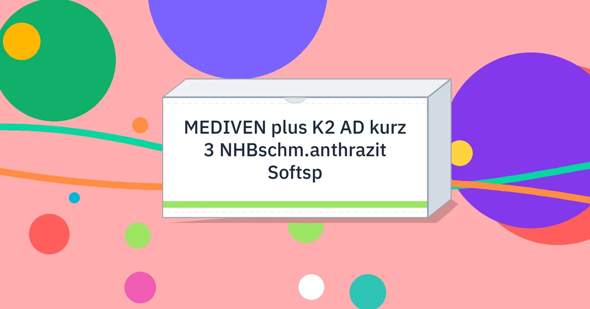 Symbolbild: Packung mit der Aufschrift MEDIVEN plus K2 AD kurz 3 NHBschm.anthrazit Softsp (PZN 15926140) – Verfügbarkeit und Bezug in Apotheken in Frankfurt am Main
