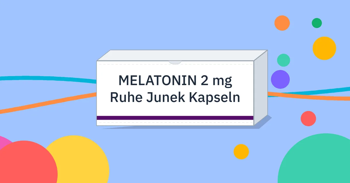 Symbolbild: Packung mit der Aufschrift MELATONIN 2 mg Ruhe Junek Kapseln (PZN 17900311) – Verfügbarkeit und Bezug in Apotheken in Frankfurt am Main