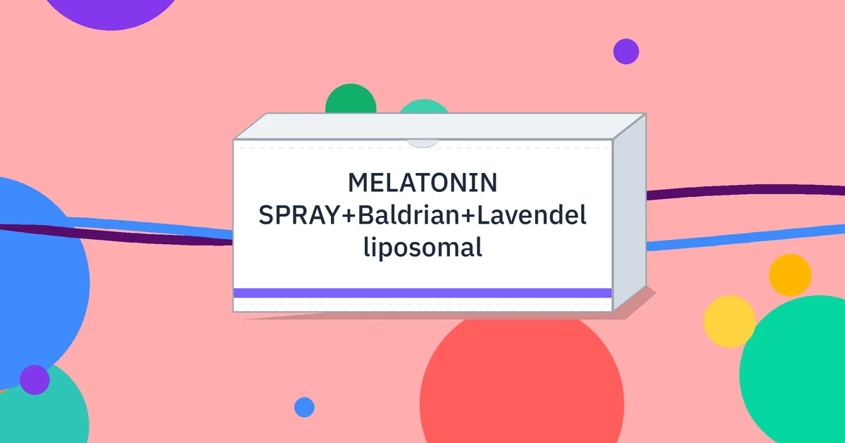 Symbolbild: Packung mit der Aufschrift MELATONIN SPRAY+Baldrian+Lavendel liposomal (PZN 20608318) – Verfügbarkeit und Bezug in Apotheken in Frankfurt am Main
