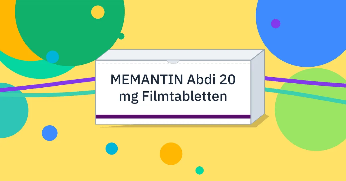 Symbolbild: Packung mit der Aufschrift MEMANTIN Abdi 20 mg Filmtabletten (PZN 17570871) – Verfügbarkeit und Bezug in Apotheken in Frankfurt am Main