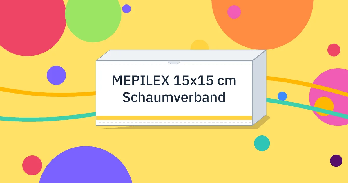Symbolbild: Packung mit der Aufschrift MEPILEX 15x15 cm Schaumverband (PZN 13715835) – Verfügbarkeit und Bezug in Apotheken in Frankfurt am Main