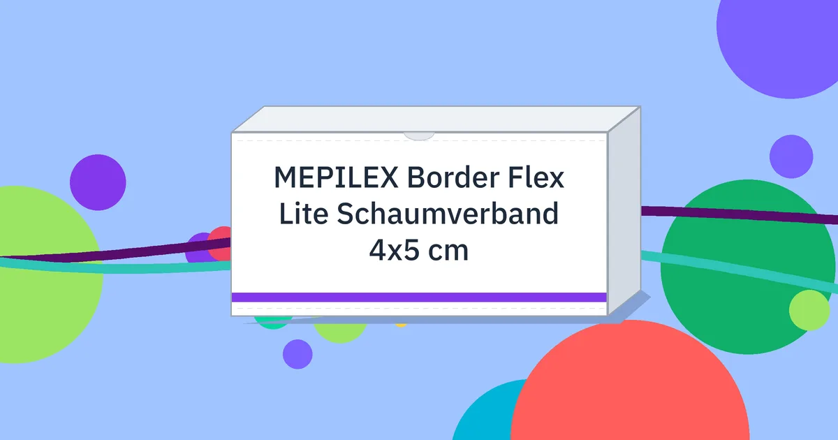 Symbolbild: Packung mit der Aufschrift MEPILEX Border Flex Lite Schaumverband 4x5 cm (PZN 18800020) – Verfügbarkeit und Bezug in Apotheken in Frankfurt am Main