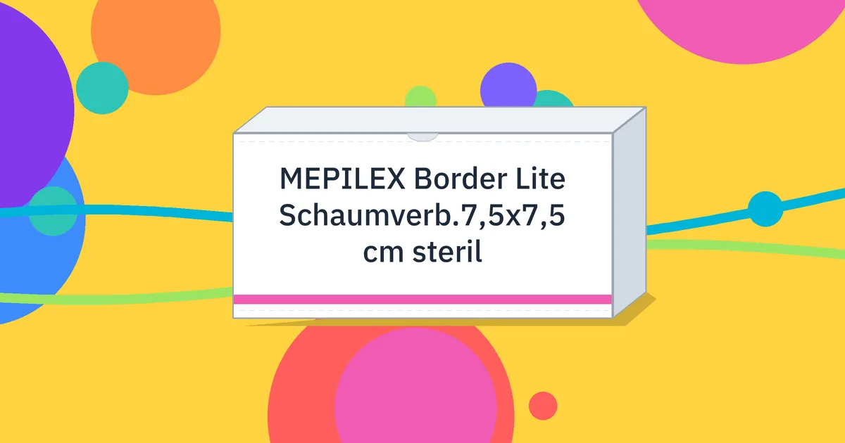 Symbolbild: Packung mit der Aufschrift MEPILEX Border Lite Schaumverb.7,5x7,5 cm steril (PZN 07126537) – Verfügbarkeit und Bezug in Apotheken in Frankfurt am Main