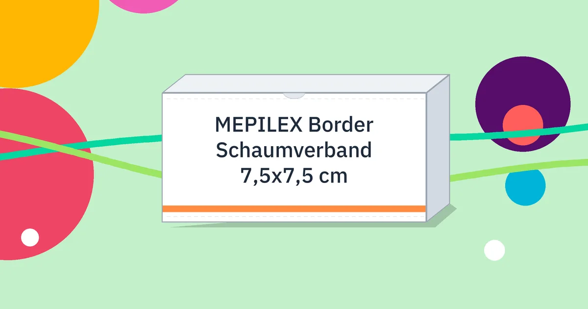 Symbolbild: Packung mit der Aufschrift MEPILEX Border Schaumverband 7,5x7,5 cm (PZN 18672214) – Verfügbarkeit und Bezug in Apotheken in Frankfurt am Main