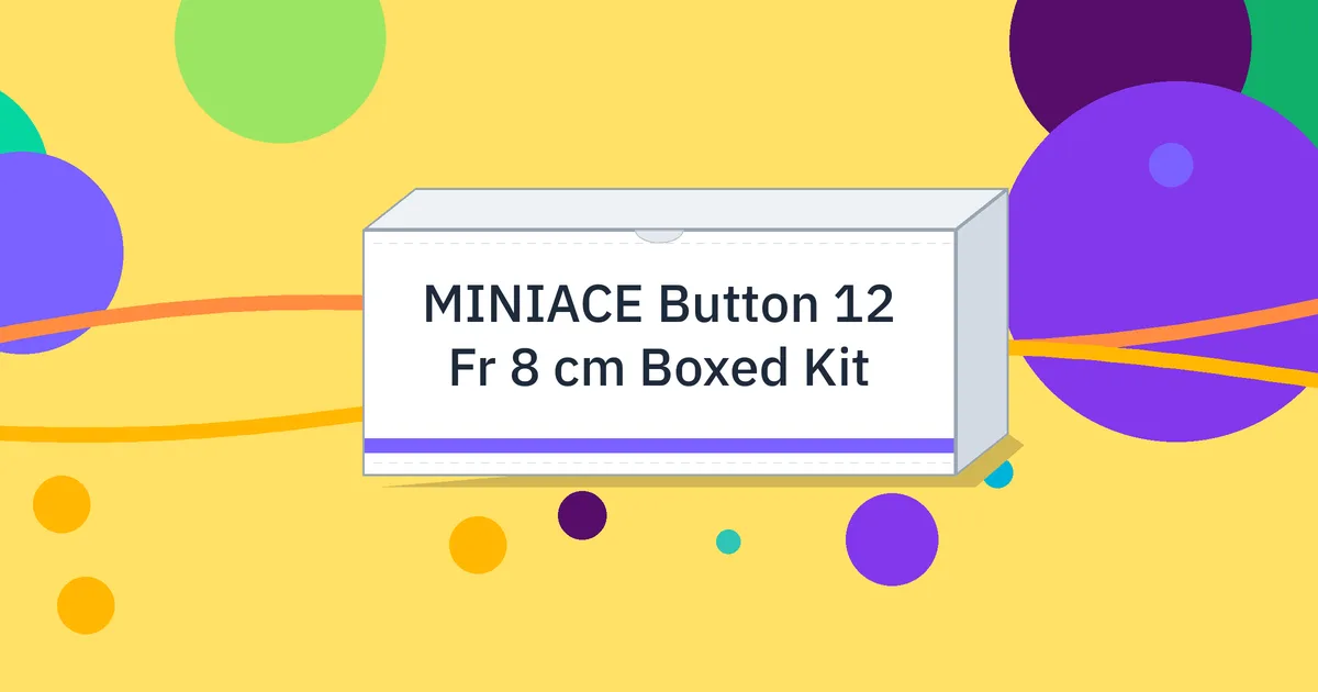 Symbolbild: Packung mit der Aufschrift MINIACE Button 12 Fr 8 cm Boxed Kit (PZN 16953794) – Verfügbarkeit und Bezug in Apotheken in Frankfurt am Main