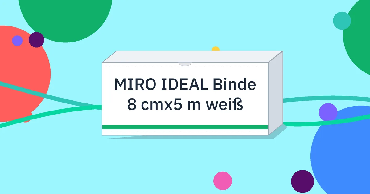Symbolbild: Packung mit der Aufschrift MIRO IDEAL Binde 8 cmx5 m weiß (PZN 06853235) – Verfügbarkeit und Bezug in Apotheken in Frankfurt am Main