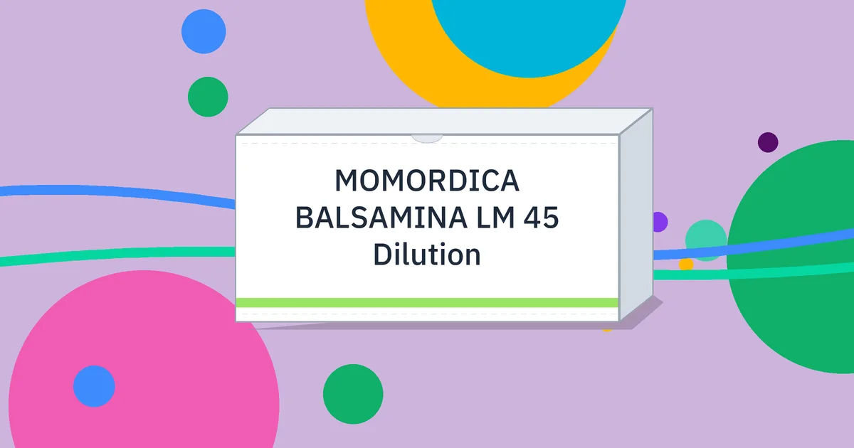 Symbolbild: Packung mit der Aufschrift MOMORDICA BALSAMINA LM 45 Dilution (PZN 13610504) – Verfügbarkeit und Bezug in Apotheken in Frankfurt am Main