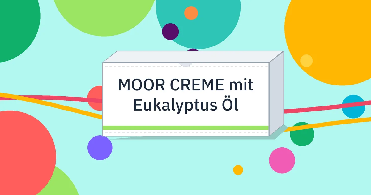 Symbolbild: Packung mit der Aufschrift MOOR CREME mit Eukalyptus Öl (PZN 00297164) – Verfügbarkeit und Bezug in Apotheken in Frankfurt am Main