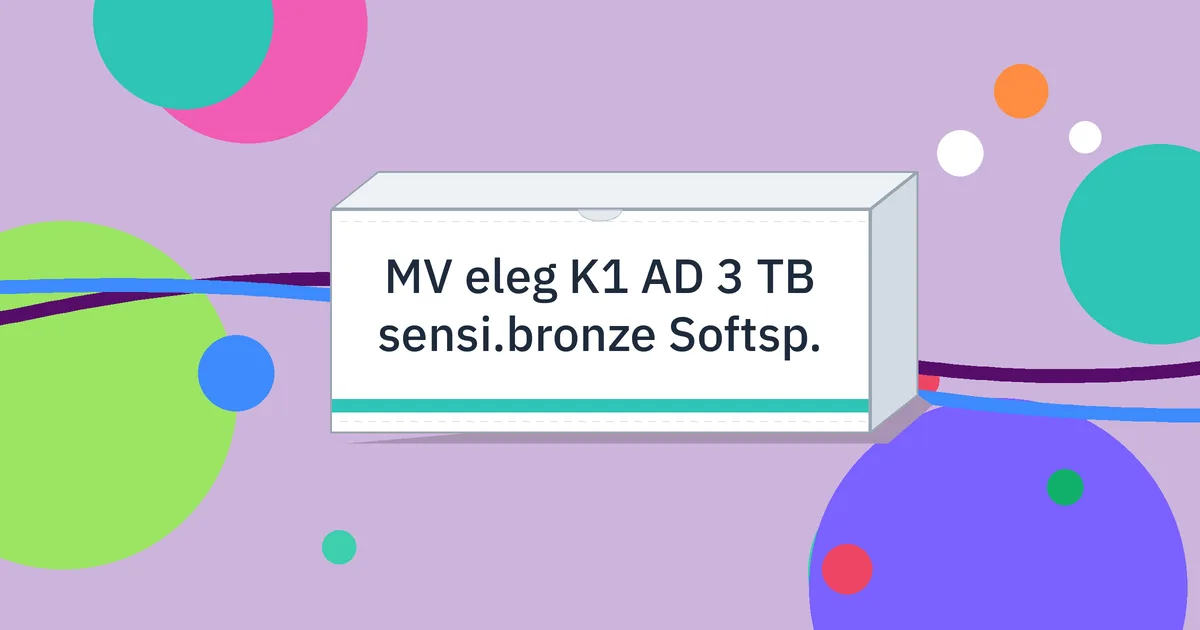 Symbolbild: Packung mit der Aufschrift MV eleg K1 AD 3 TB sensi.bronze Softsp. (PZN 14704288) – Verfügbarkeit und Bezug in Apotheken in Frankfurt am Main