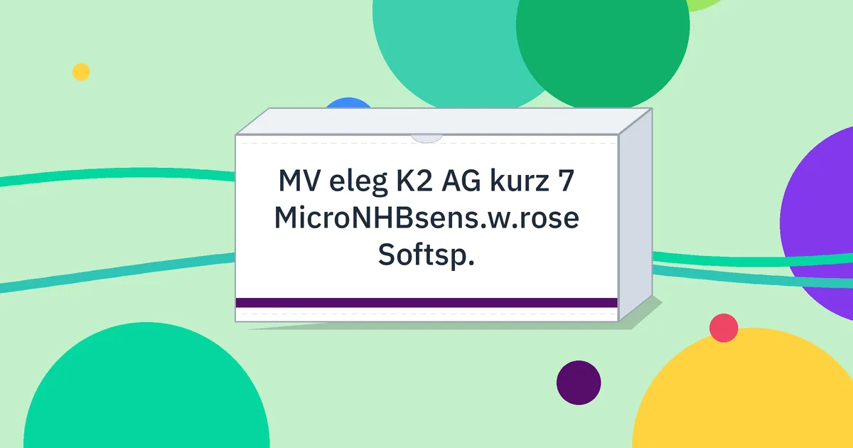 Symbolbild: Packung mit der Aufschrift MV eleg K2 AG kurz 7 MicroNHBsens.w.rose Softsp. (PZN 15711103) – Verfügbarkeit und Bezug in Apotheken in Frankfurt am Main
