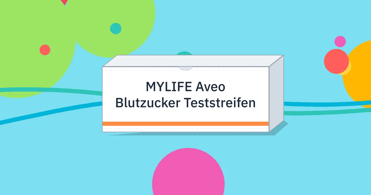 Symbolbild: Packung mit der Aufschrift MYLIFE Aveo Blutzucker Teststreifen (PZN 16198607) – Verfügbarkeit und Bezug in Apotheken in Frankfurt am Main