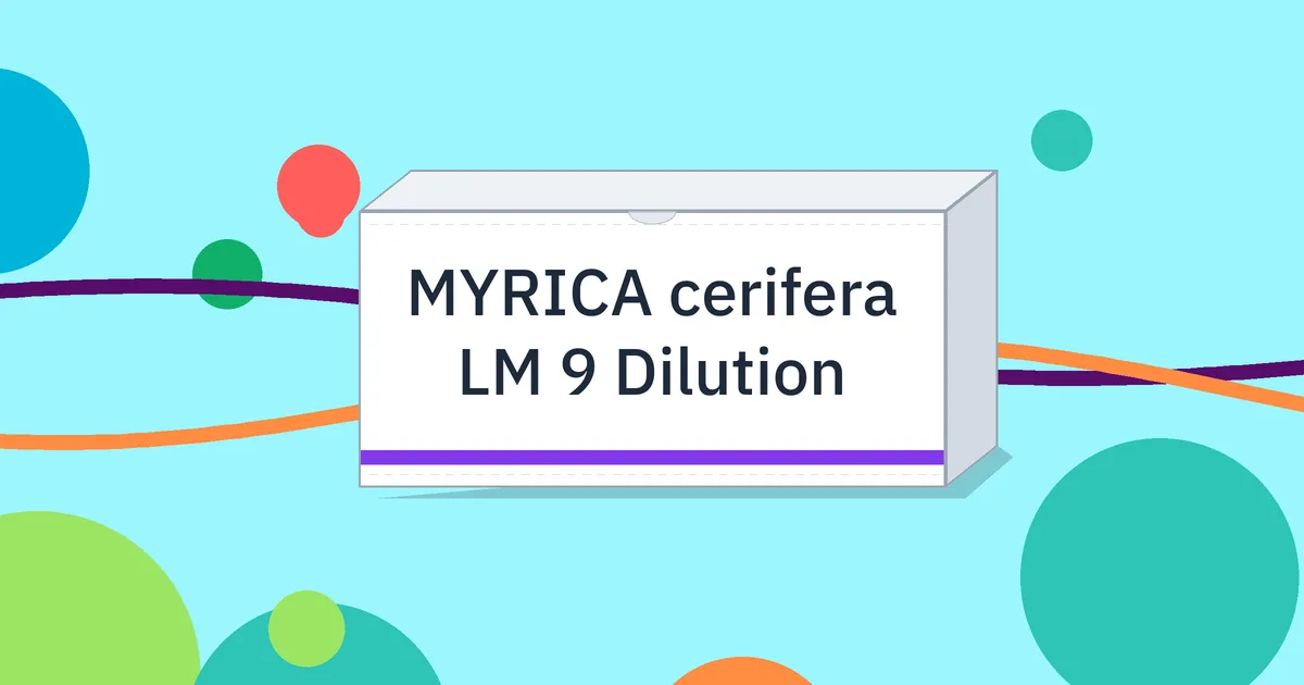 Symbolbild: Packung mit der Aufschrift MYRICA cerifera LM 9 Dilution (PZN 12957074) – Verfügbarkeit und Bezug in Apotheken in Frankfurt am Main
