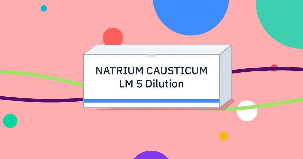 Symbolbild: Packung mit der Aufschrift NATRIUM CAUSTICUM LM 5 Dilution (PZN 12961992) – Verfügbarkeit und Bezug in Apotheken in Frankfurt am Main