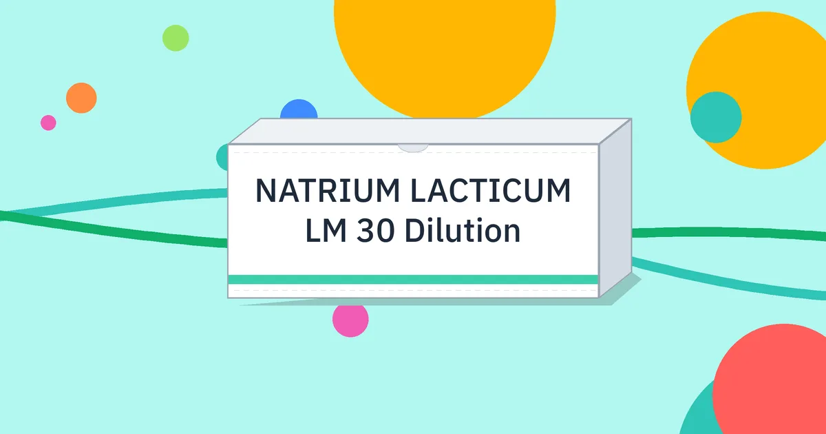 Symbolbild: Packung mit der Aufschrift NATRIUM LACTICUM LM 30 Dilution (PZN 12965027) – Verfügbarkeit und Bezug in Apotheken in Frankfurt am Main